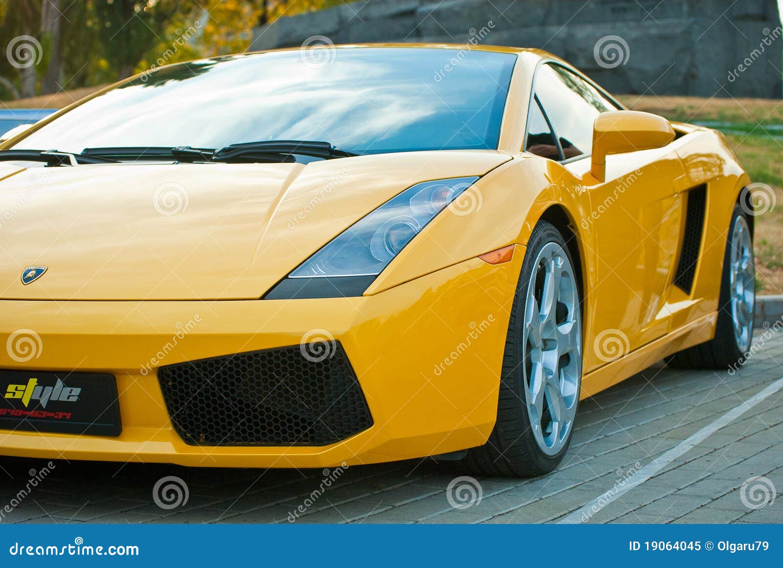 Front View of Yellow Sport Car Editorial Image - Image of automobile ...
