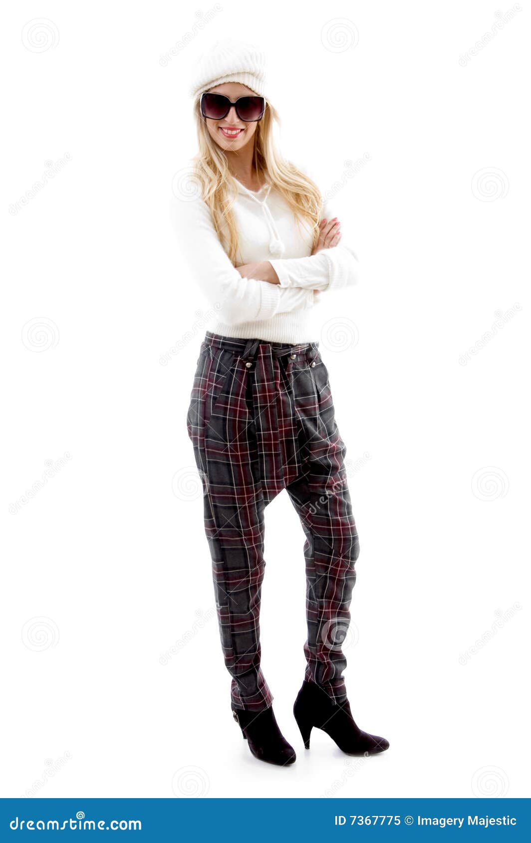 Front View of Young Female Model Stock Image - Image of indoors ...