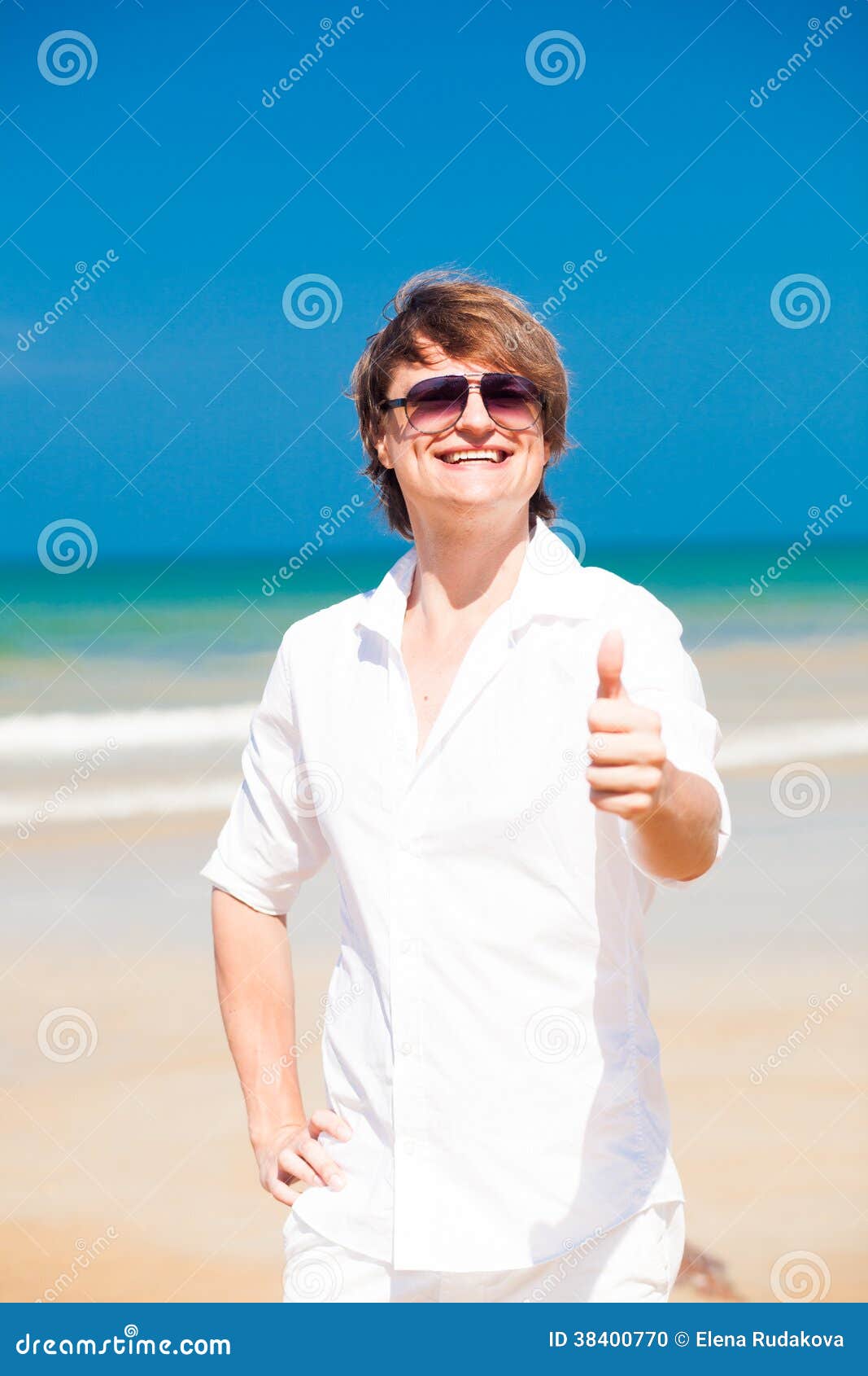 Front View Young Handsome Man Smiling in Stock Photo - Image of modern ...