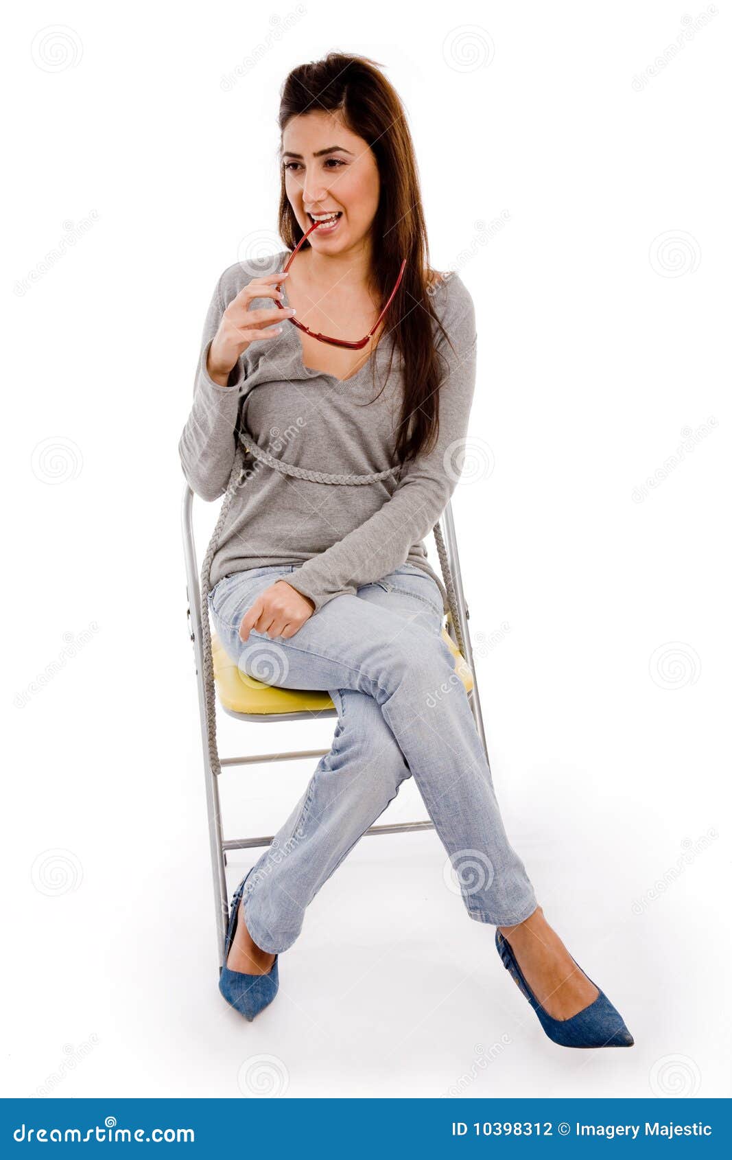 Front View of Young Model Thinking Stock Photo - Image of attractive ...