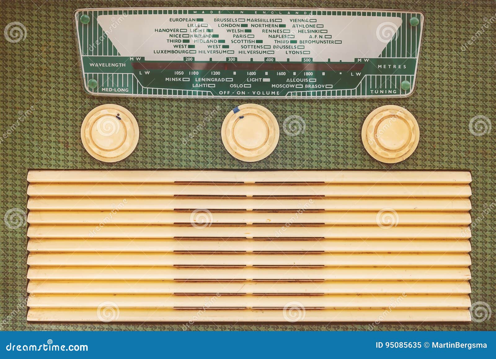 Front of a Vintage Plastic Radio Stock Image - Image of play, classical ...