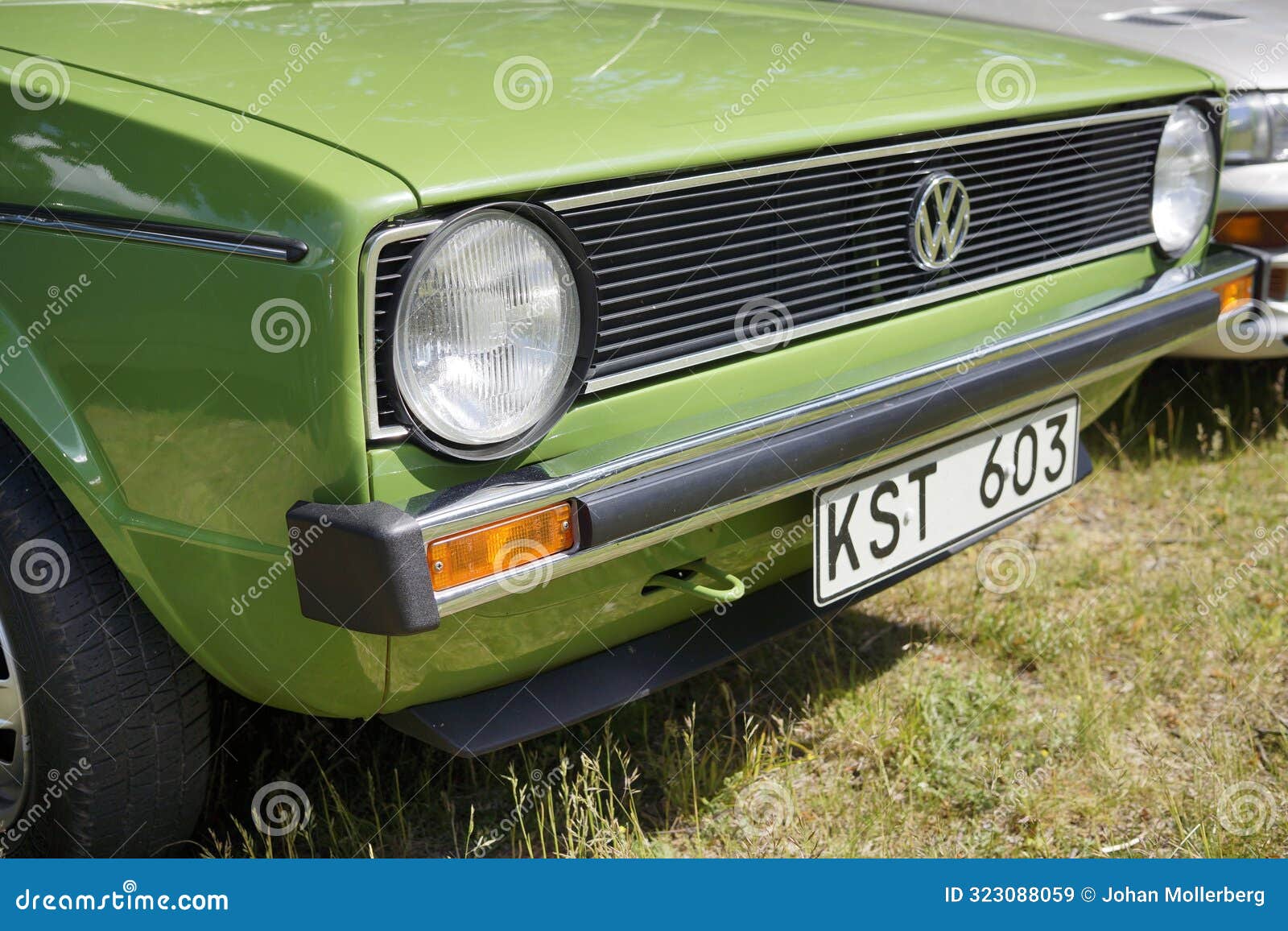 Front of a Volkswagen Golf Car Stock Image - Image of retro, front ...