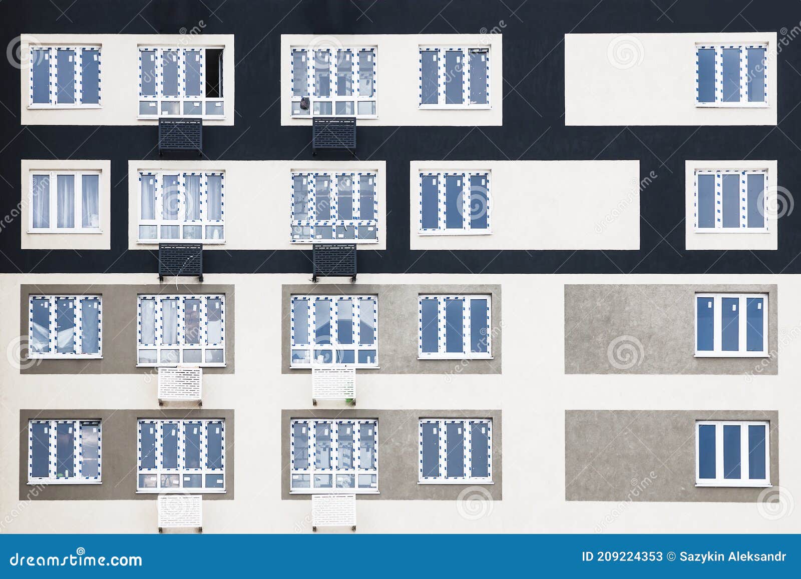 The Windows Located in the Front Wall of the Modern Building Form ...