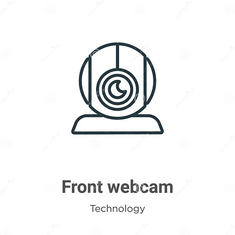 Front Webcam Outline Vector Icon. Thin Line Black Front Webcam Icon ...