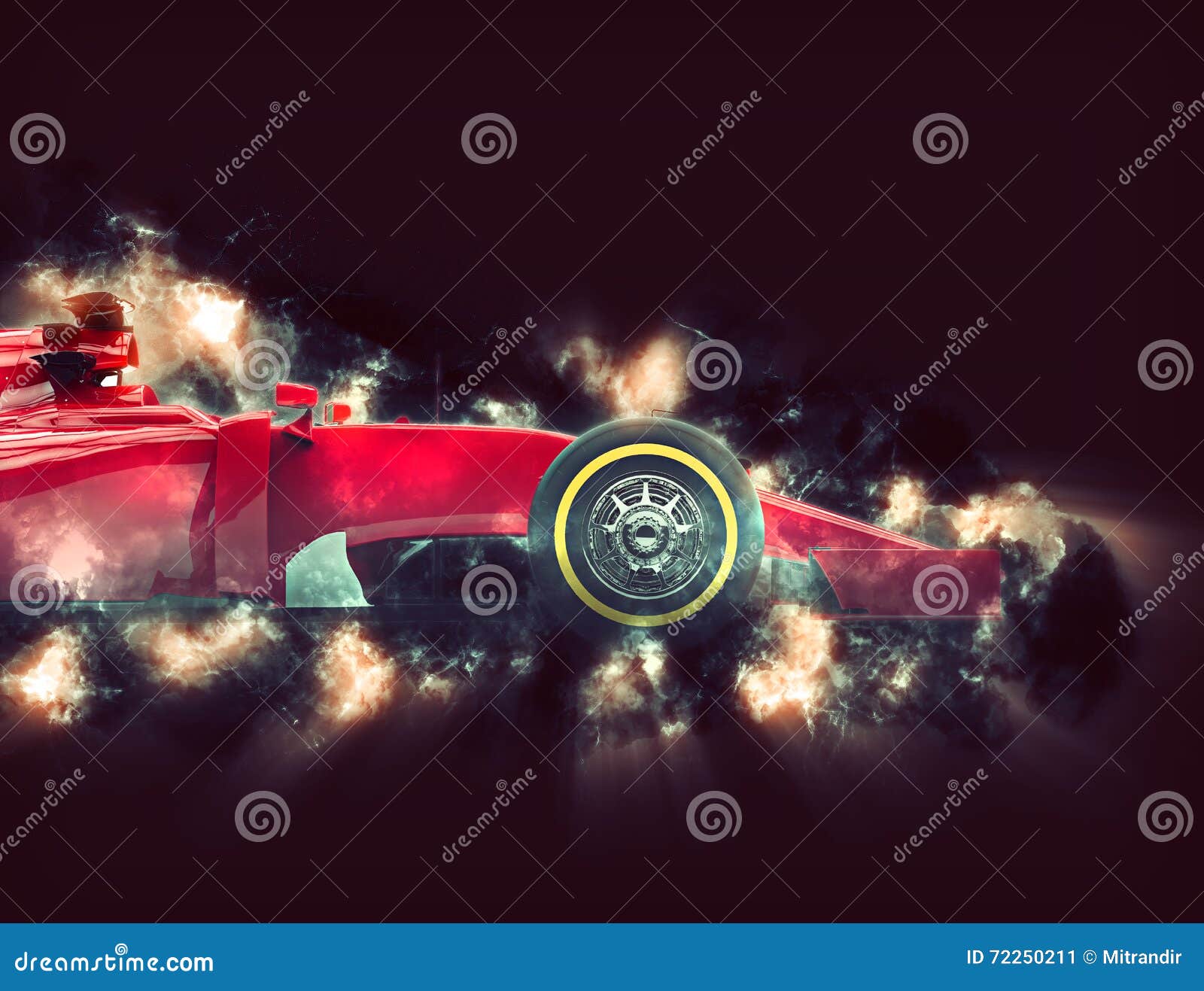 Front Wheel of Formula One Car - Epic Clouds Stock Illustration ...