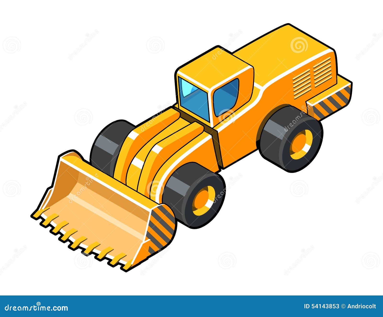 Loader Isometric. Manufacturing Vehicles Trucks With Forklift Garish ...