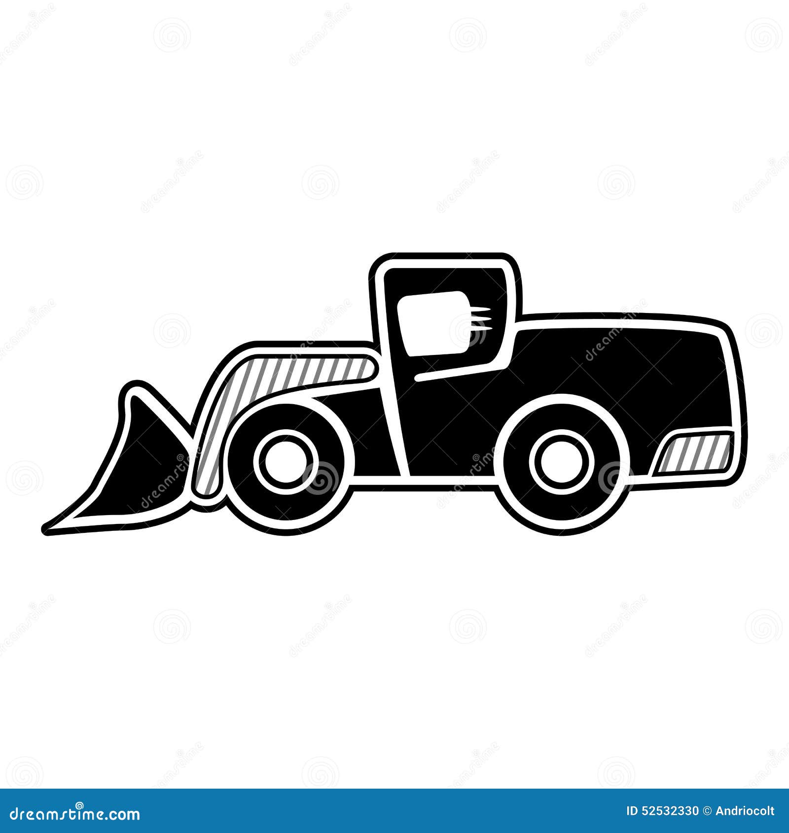 Front wheel loader icon stock vector. Illustration of mining - 52532330