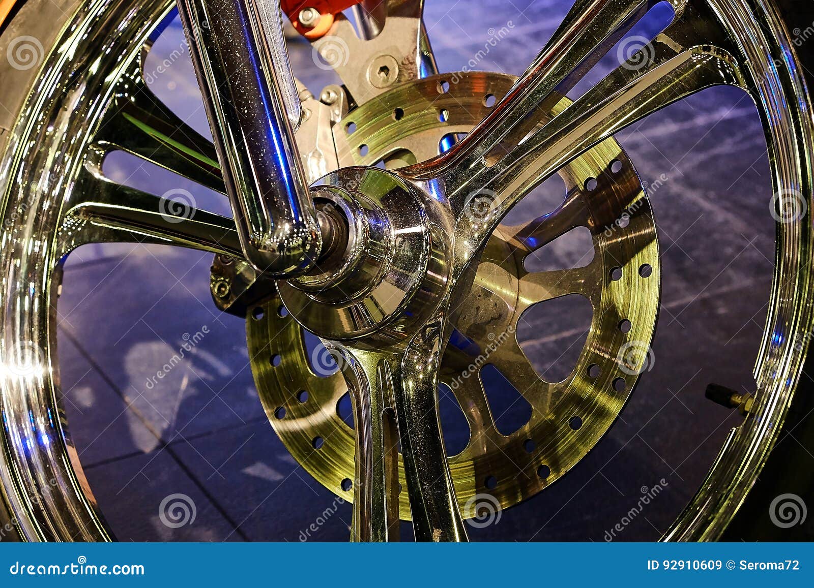 Front Wheel of the Motorcycle Stock Image - Image of bike, motor: 92910609