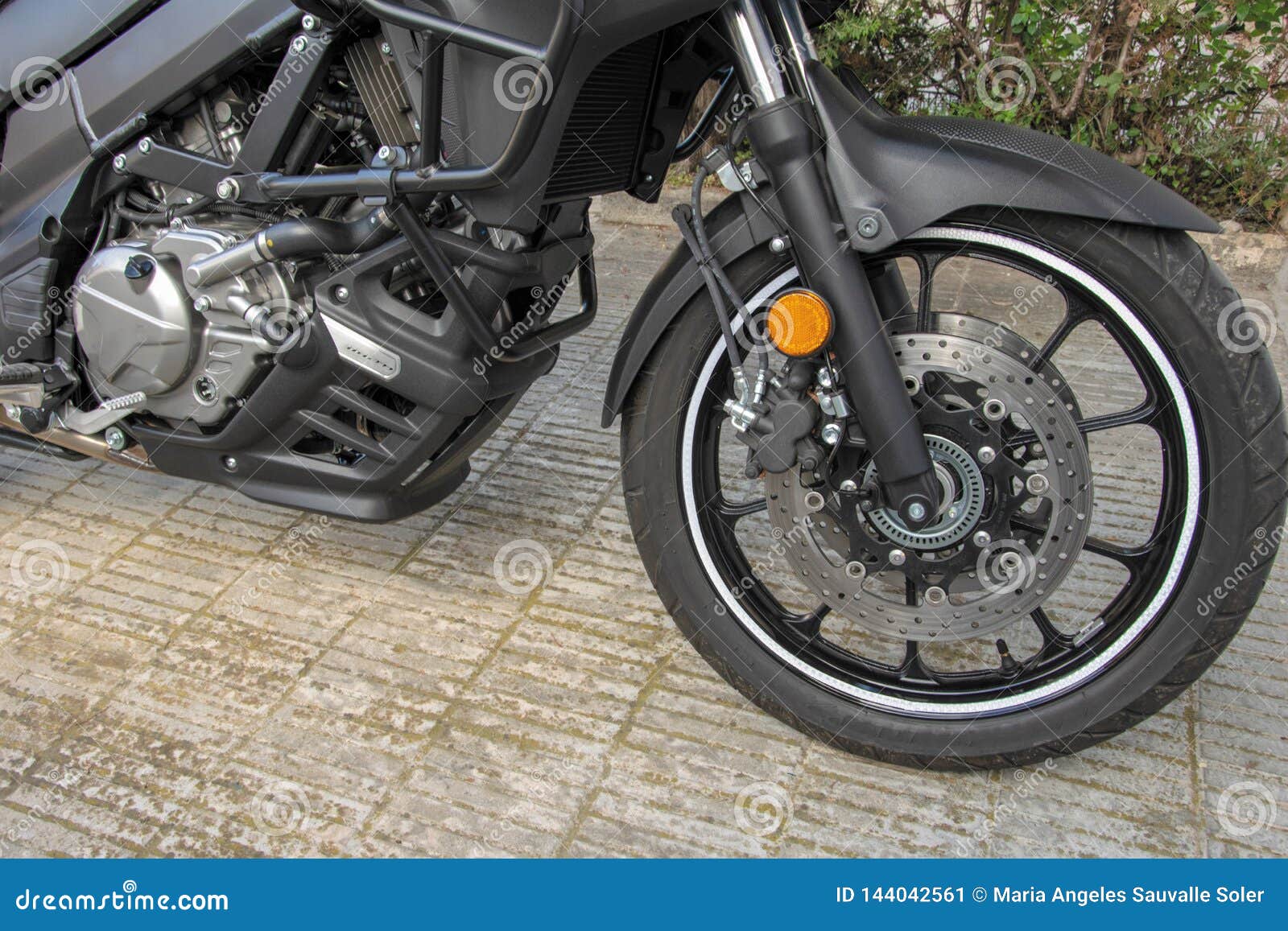 Front Wheel of a Motorcycle Stock Image - Image of move, tire: 144042561