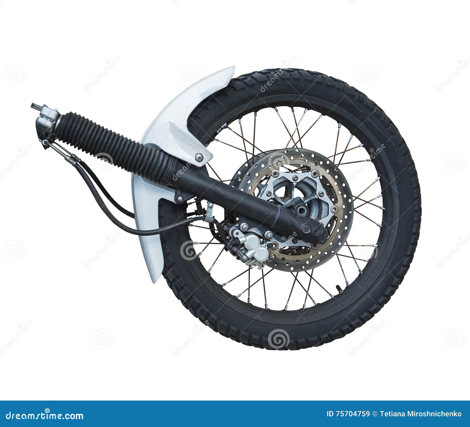 The Front Wheel of a Motorcycle Stock Image - Image of disc, bicycle ...