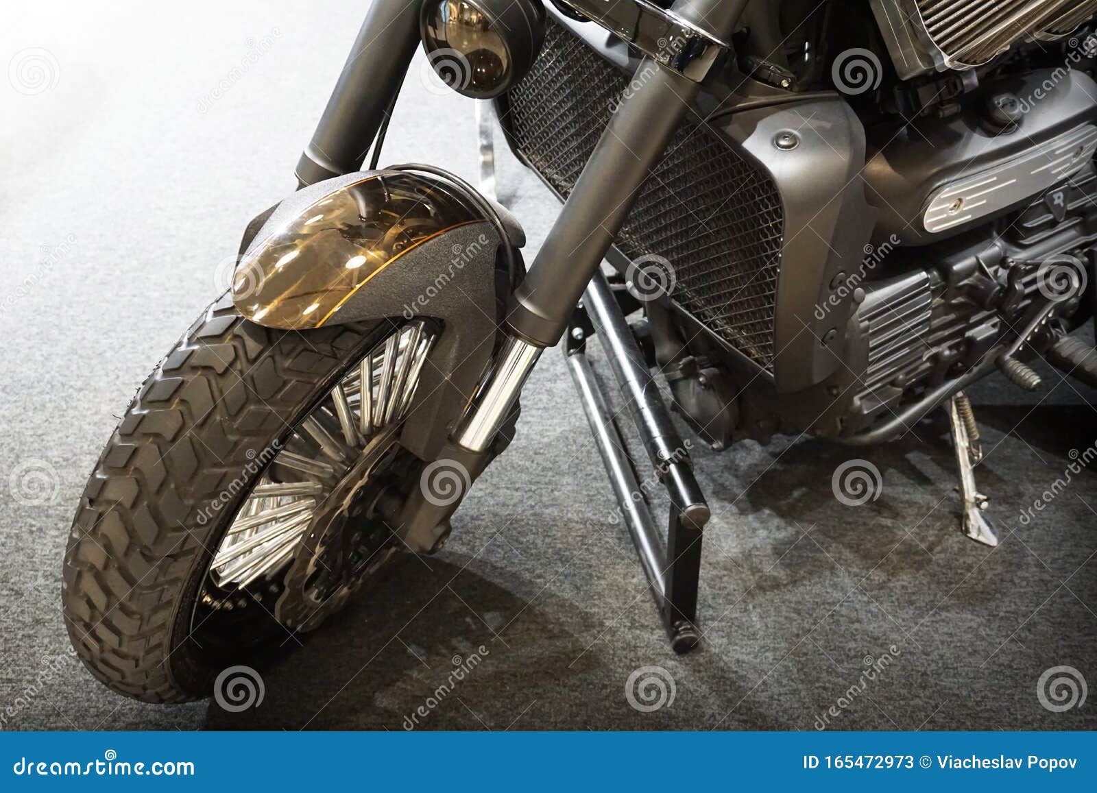 The Front Wheel of a Motorcycle Stock Image - Image of disc, style ...