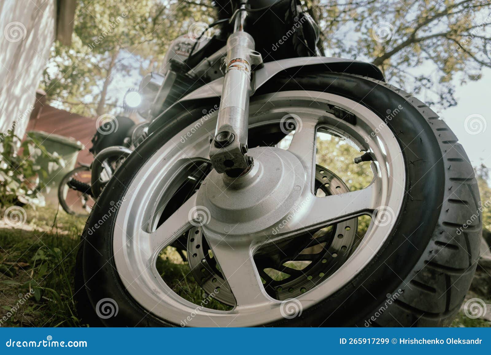 Front Wheel of Retro Motorcycle Stock Image - Image of retro, power ...
