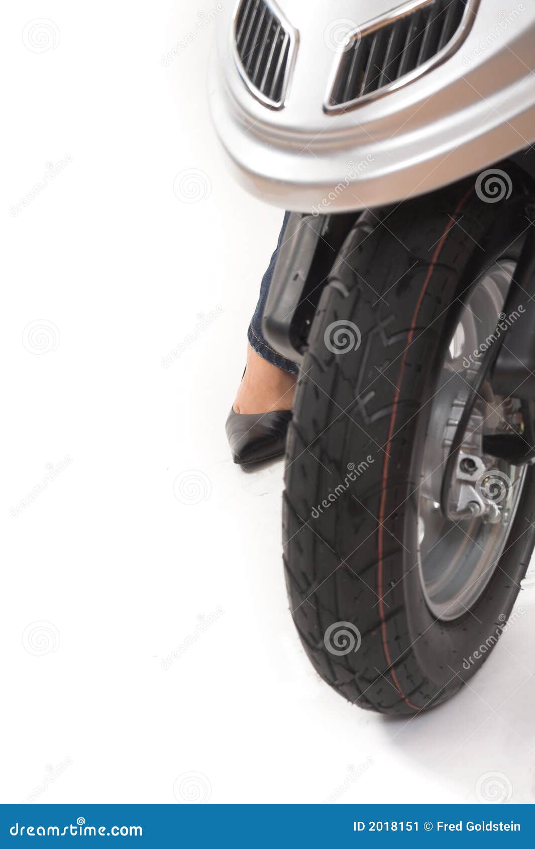 Front wheel scooter stock image. Image of girl, electric - 2018151