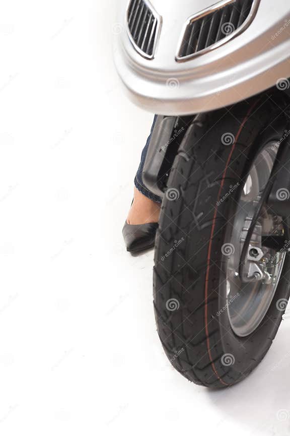 Front wheel scooter stock image. Image of girl, electric - 2018151