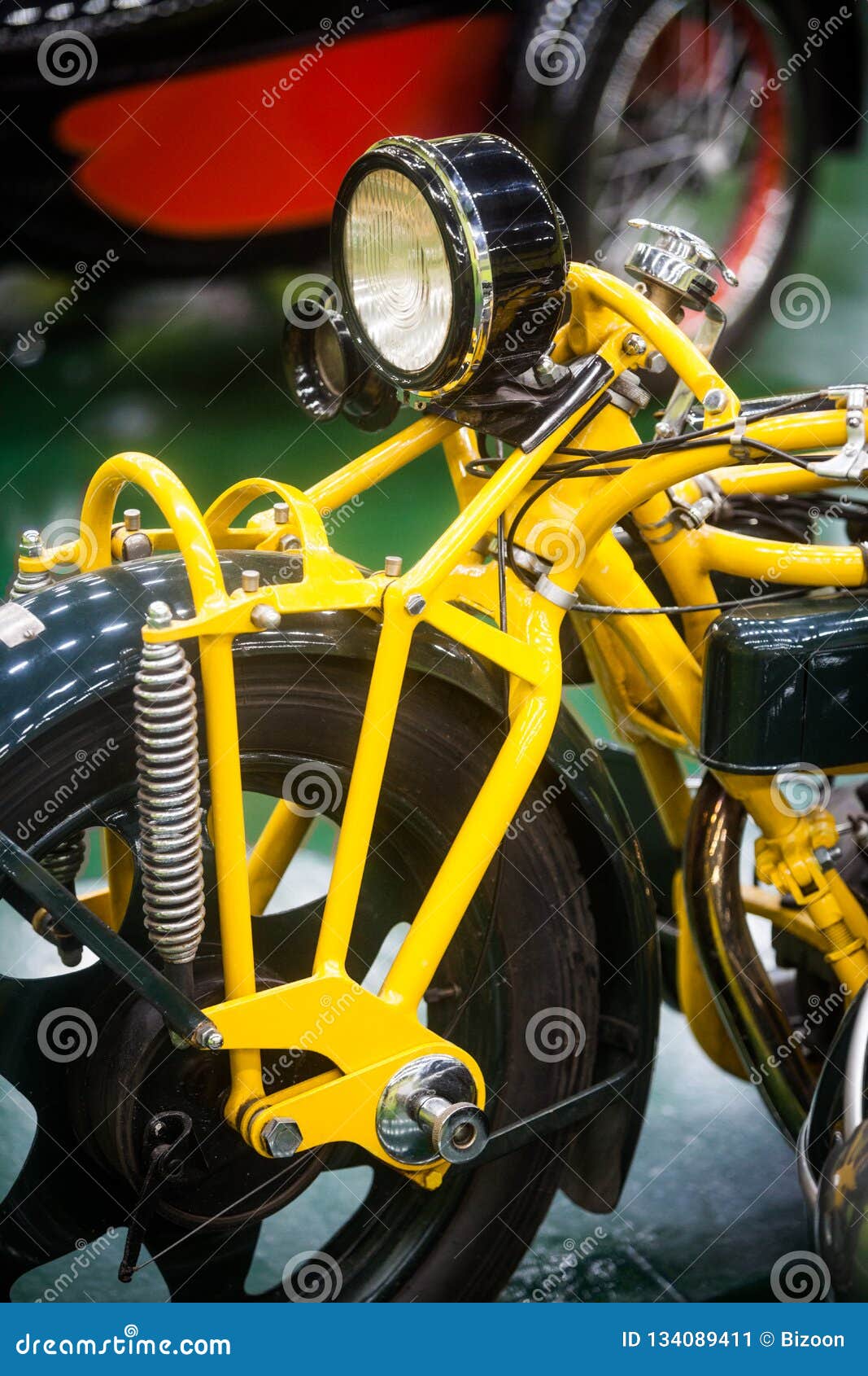 Front Wheel of a Vintage Motorcycle Stock Image - Image of motorcycle ...