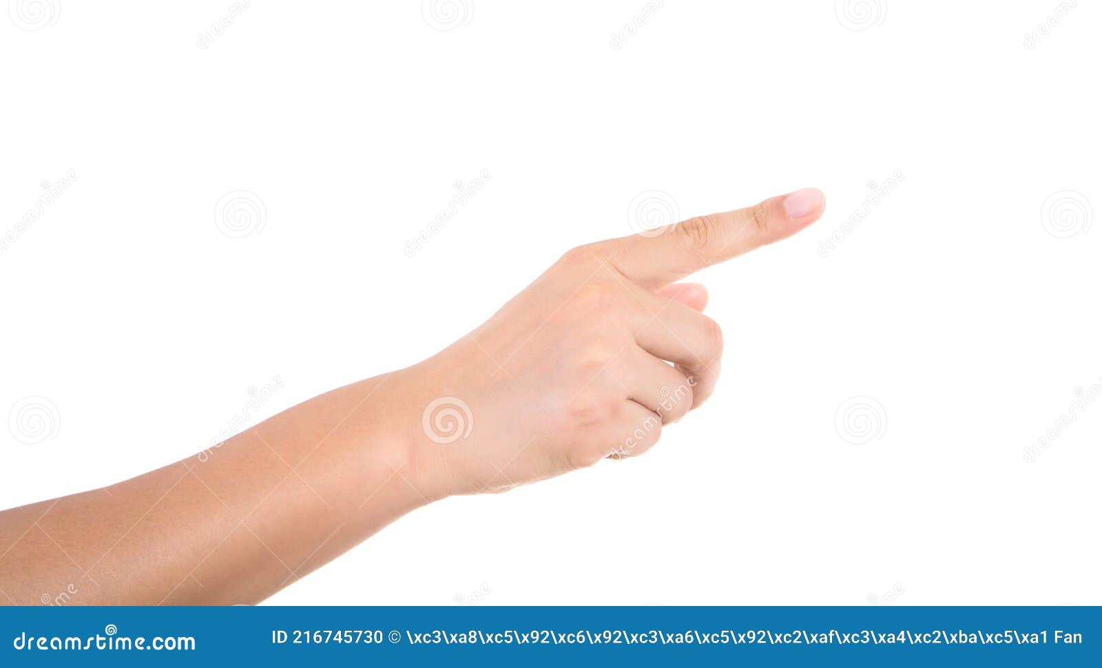 In Front of a White Background, a Hand Stretches Out an Index Finger To ...