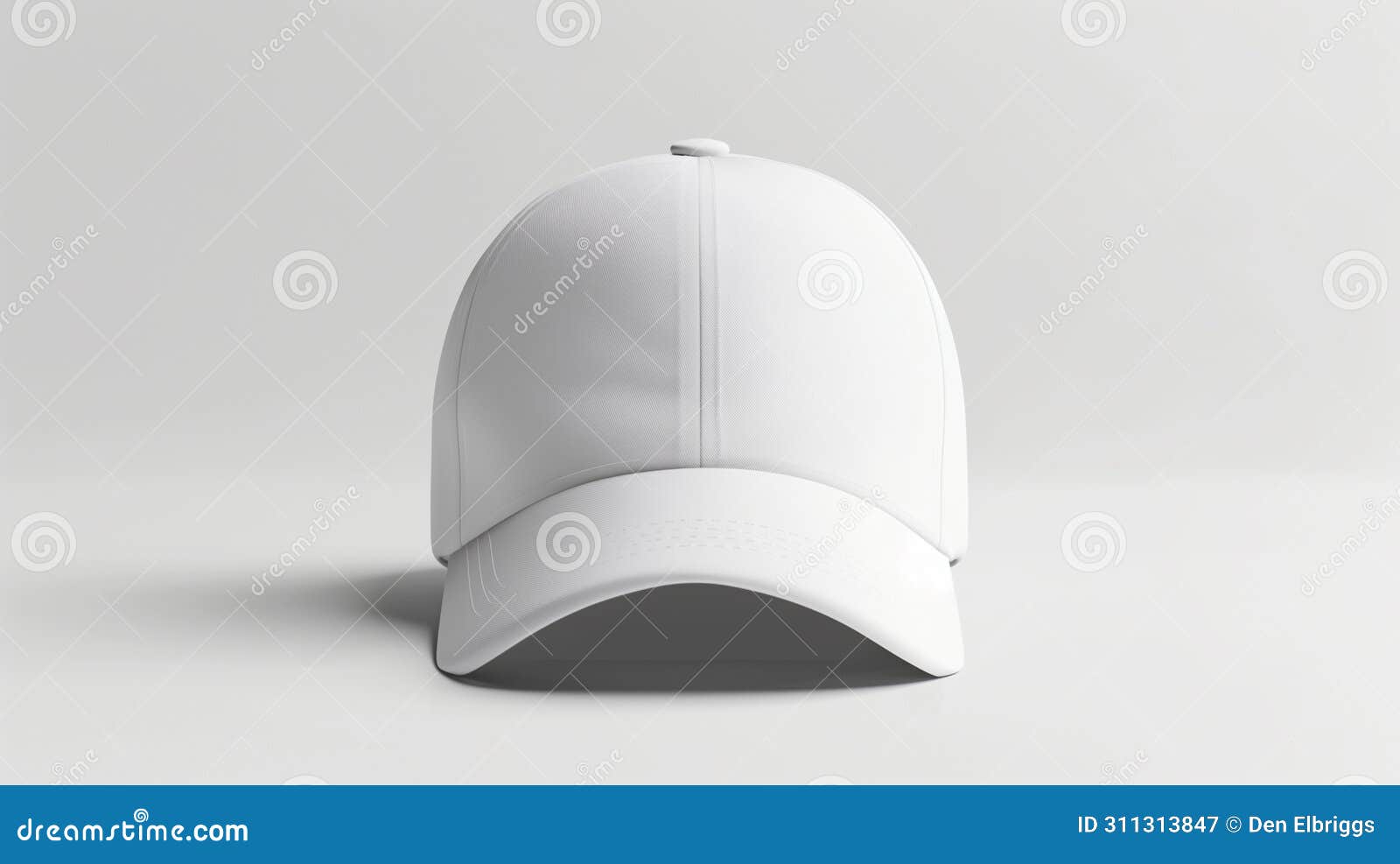 Front White Baseball Cap Mockup Stock Illustration - Illustration of ...