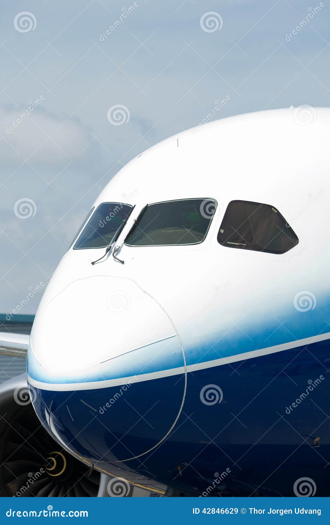 Front of Wide-body Airliner Stock Image - Image of window, wide: 42846629