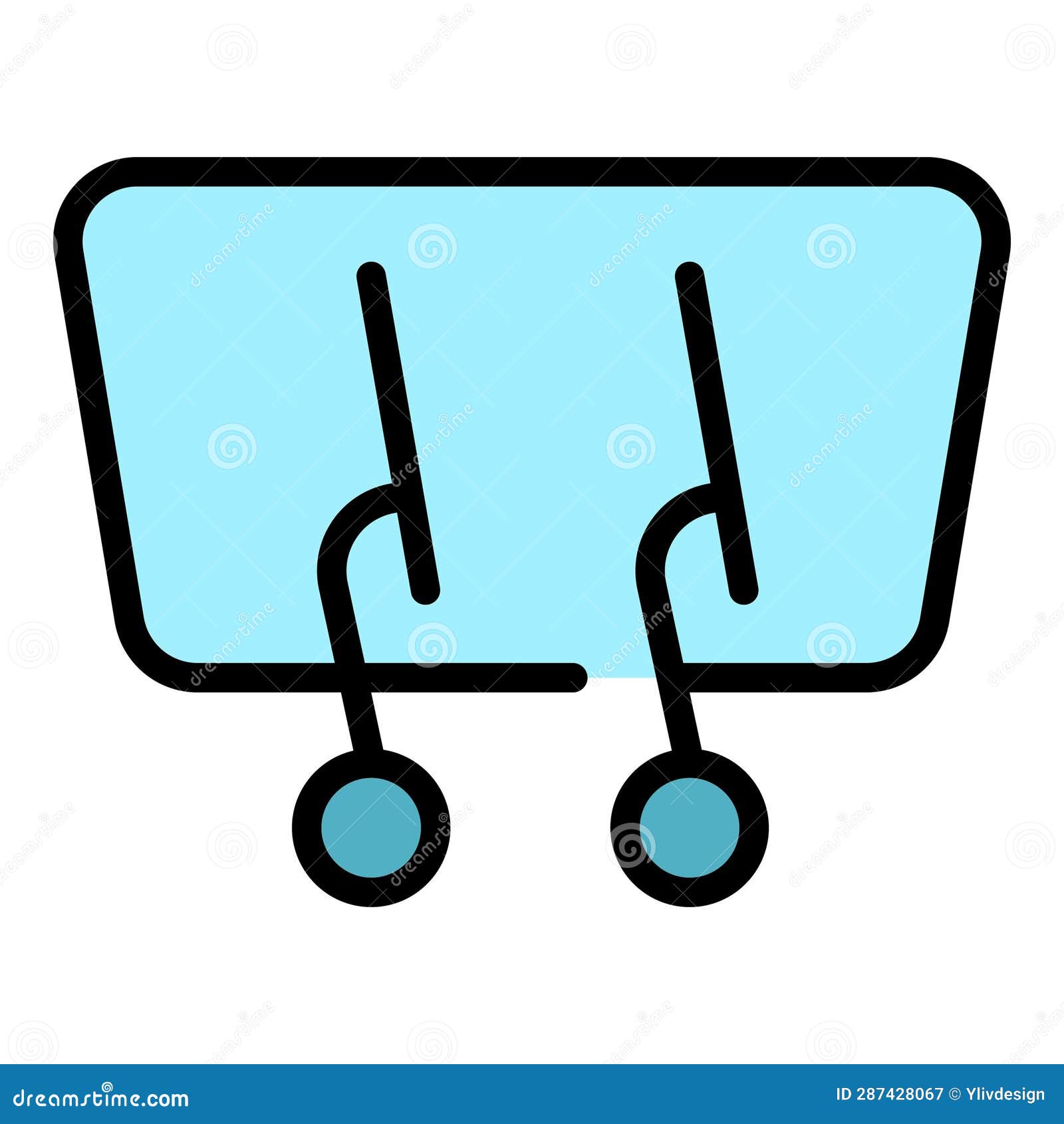 Front Windshield Wiper Icon Vector Flat Stock Vector - Illustration of cleaner, rain: 287428067