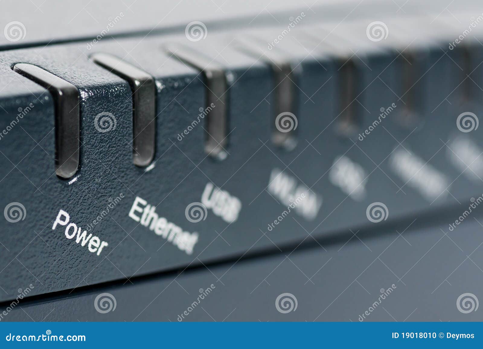 Front of Wireless Router with Focus on Power Stock Photo - Image of ...