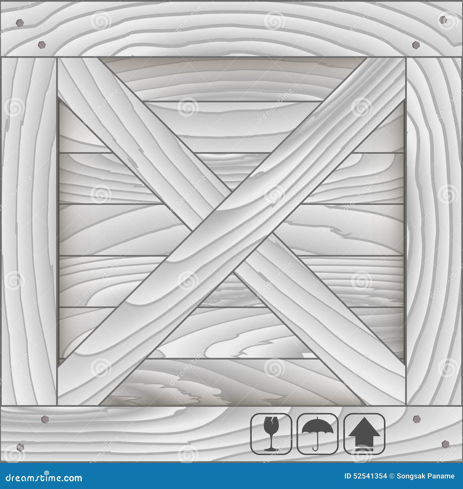 Front Wood Box and Fragile Symbol Stock Illustration - Illustration of ...
