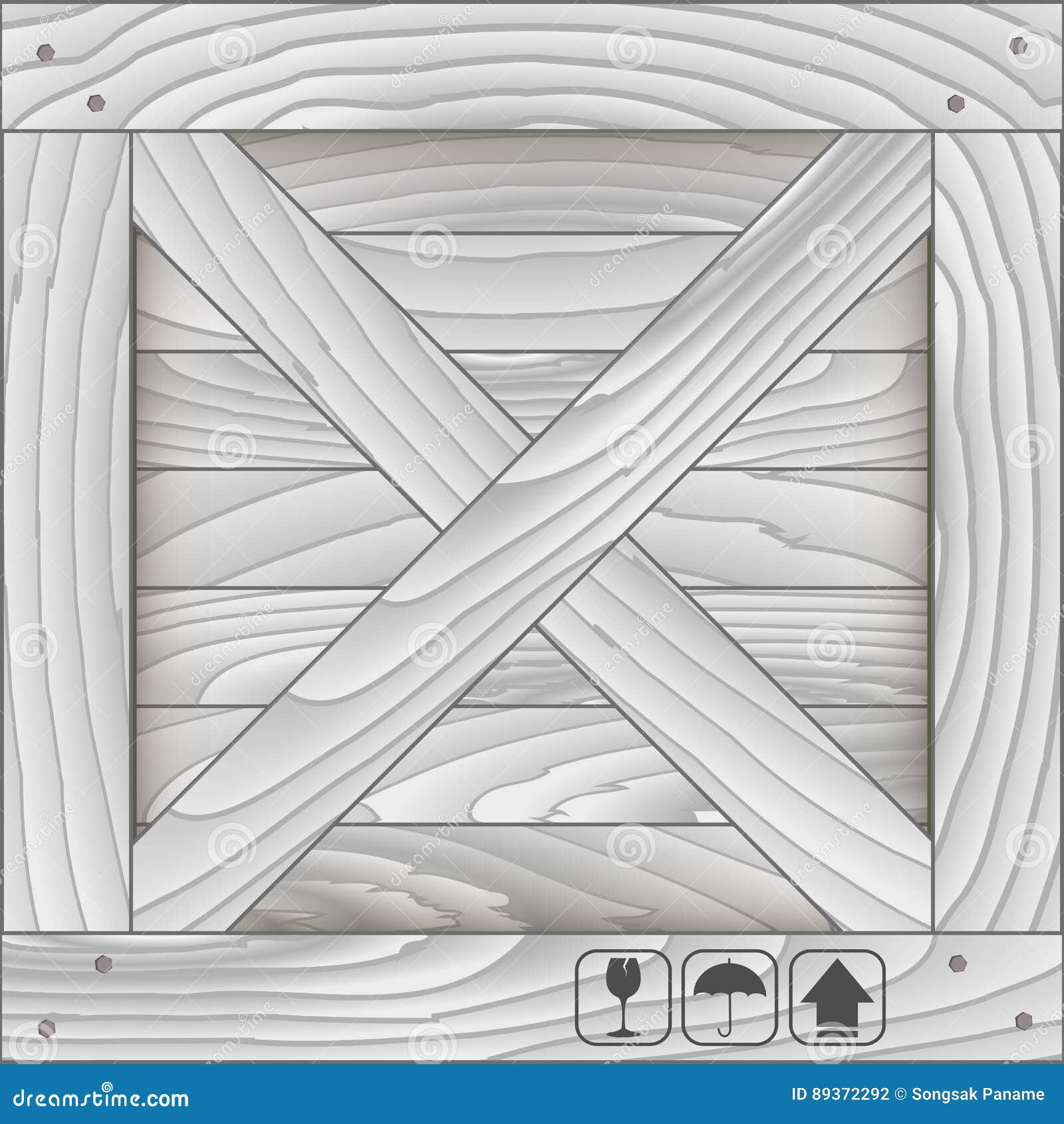 Front Wood Box and Fragile Symbol Stock Vector - Illustration of ...