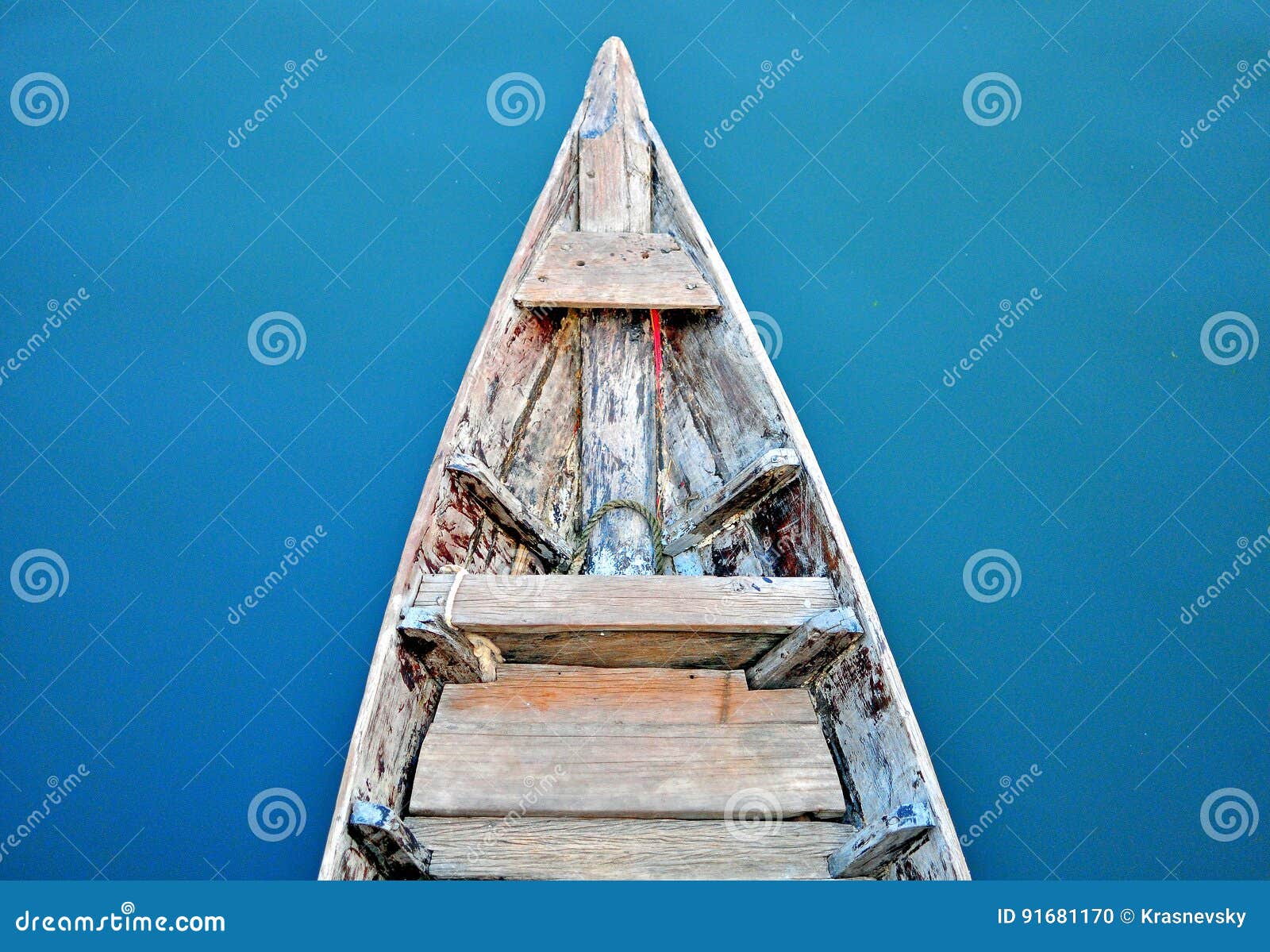 Front of the wooden boat stock photo. Image of water - 91681170
