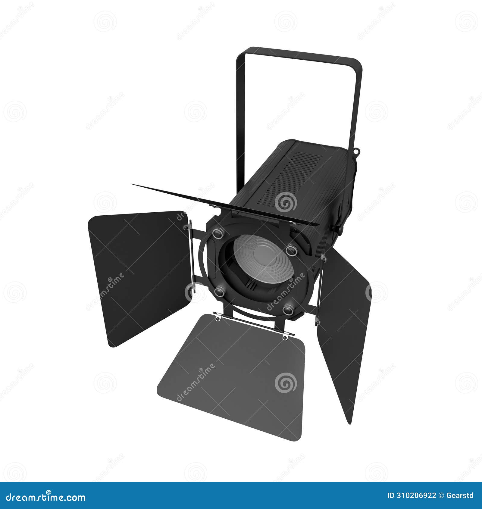 Frontal Angle of Black Studio Lighting Device Stock Illustration ...