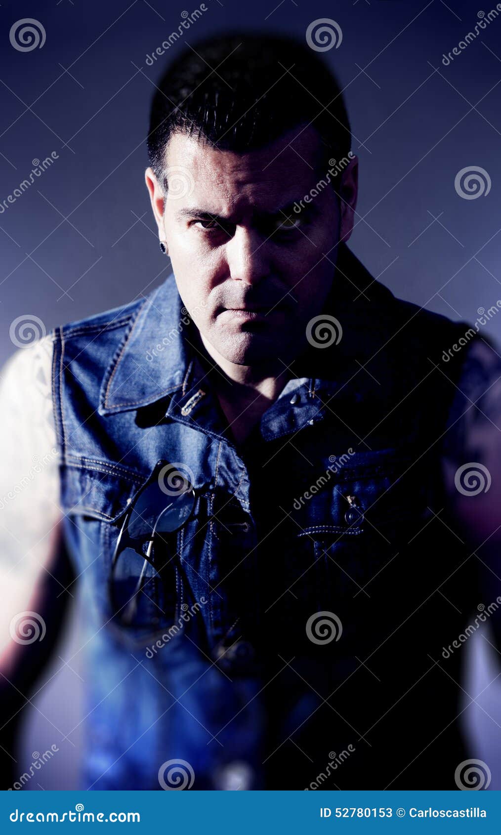 Frontal angry man portrait stock image. Image of dark - 52780153