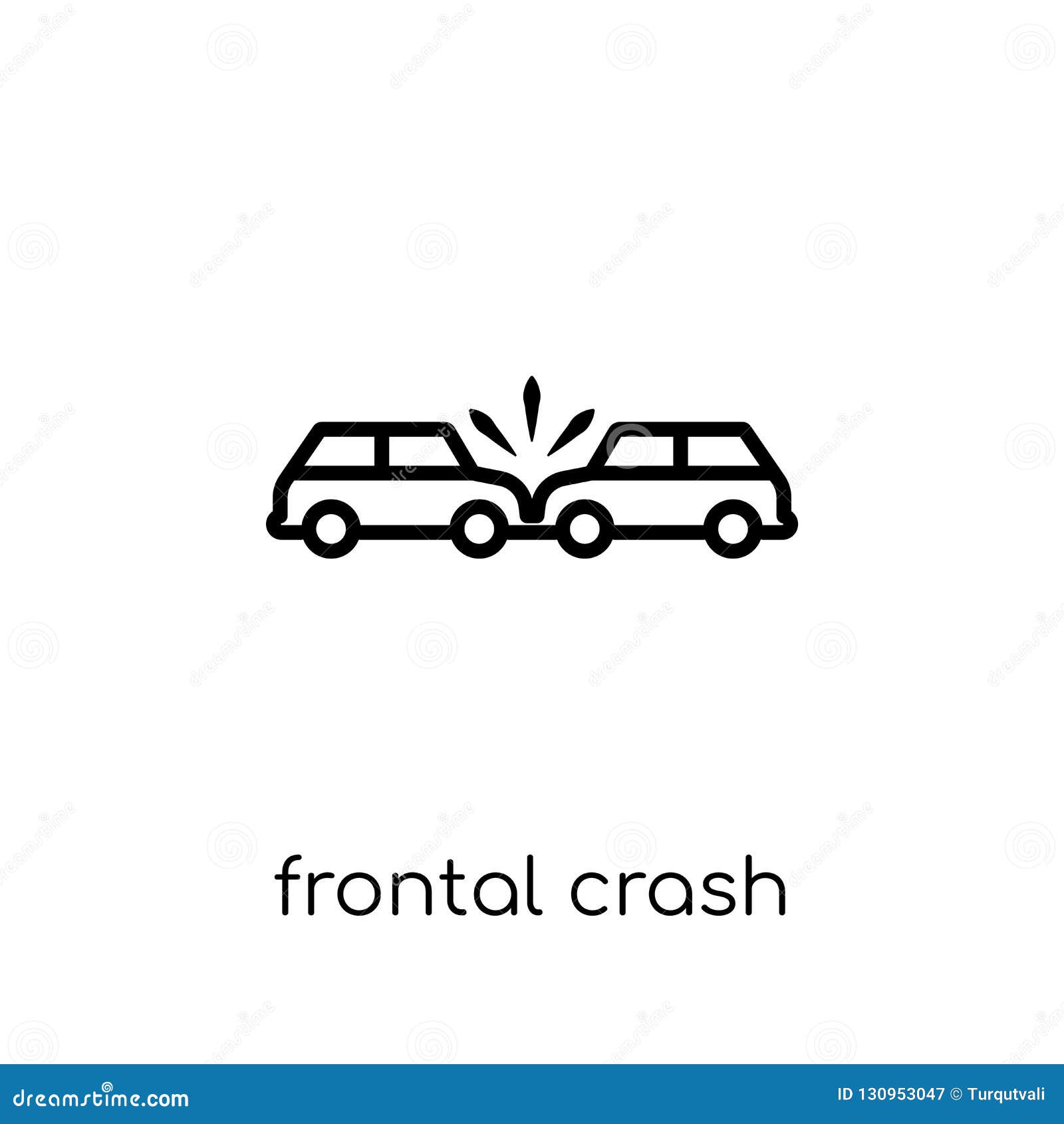 Frontal Crash Icon. Trendy Modern Flat Linear Vector Frontal Crash Icon ...