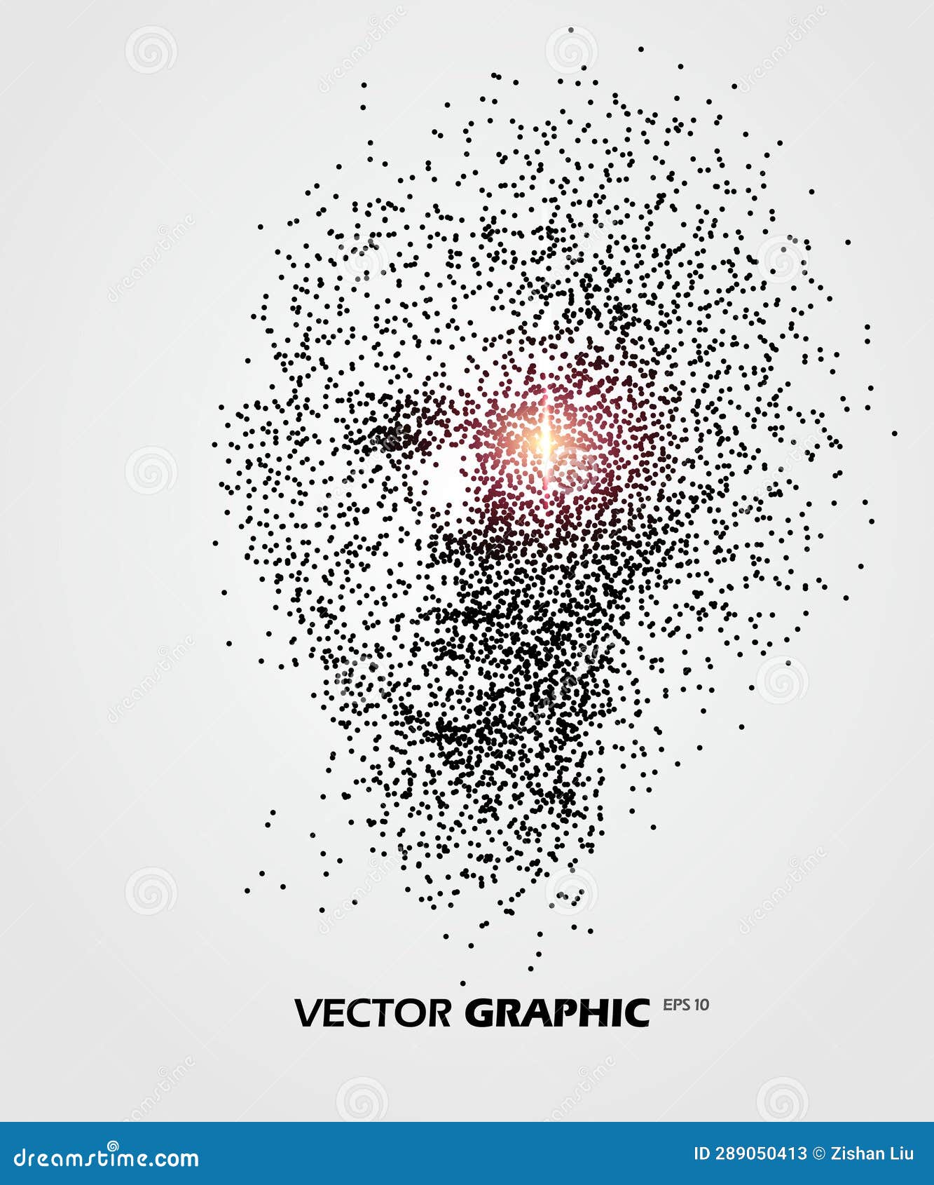 Frontal Human Face Made of Particles, Vector Illustration Stock Vector ...
