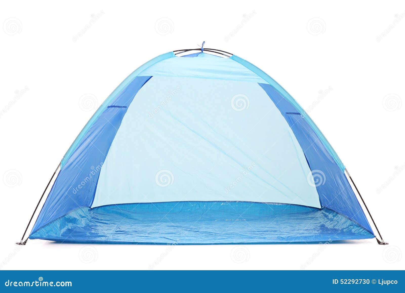 Frontal Studio Shot of a Blue Tent Stock Photo - Image of adventure ...