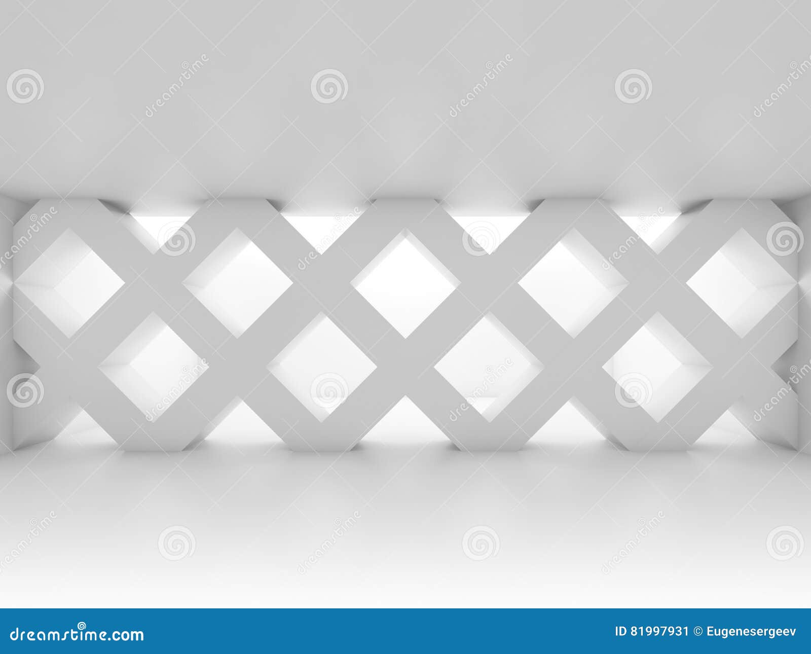 Frontal View of an Abstract Empty Room Stock Illustration ...