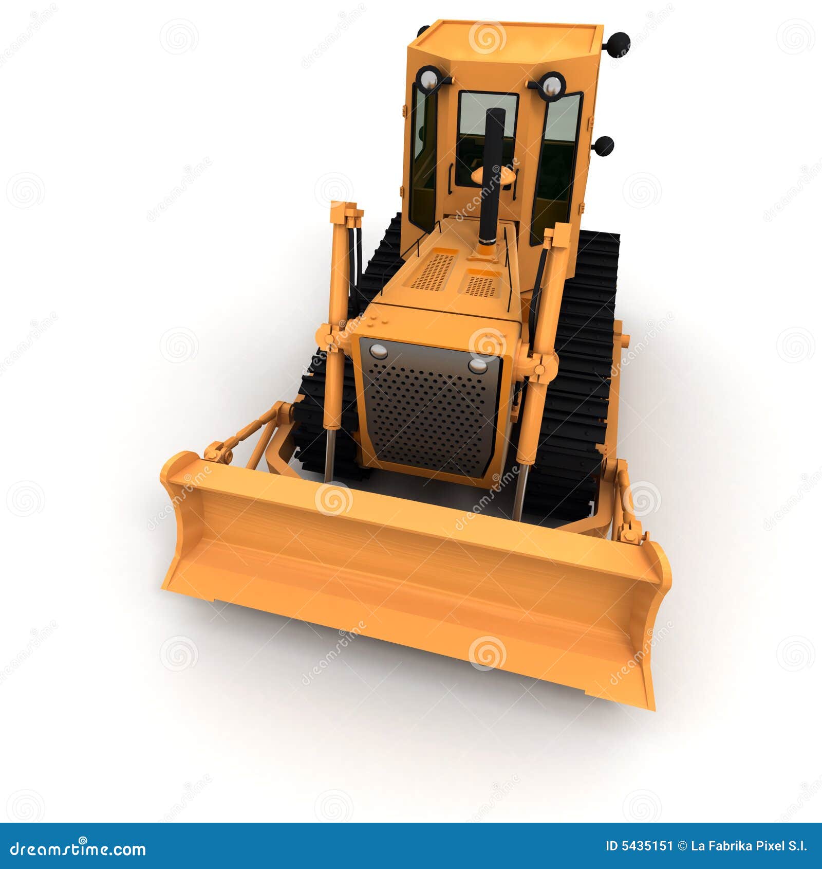 Frontal View of a Bulldozer Stock Illustration - Illustration of yellow ...