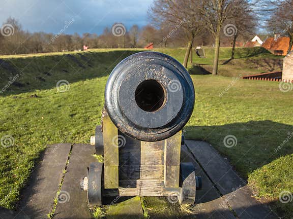 Frontal View Cannon Barrel stock image. Image of defense - 81713465