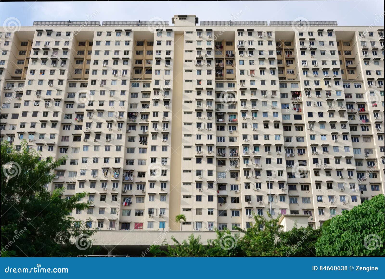 Frontal View of Condominium. Stock Photo - Image of texture, landscape ...