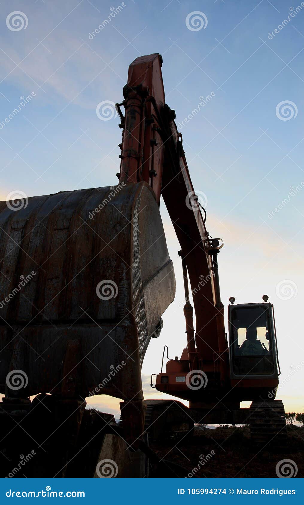 Frontal view of excavator stock photo. Image of machine - 105994274