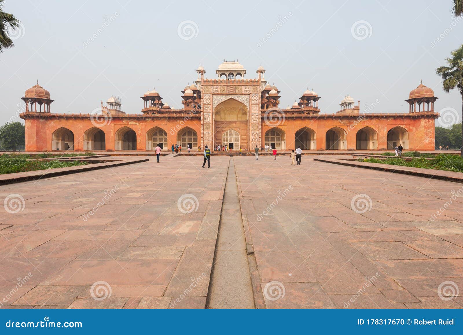 Frontal View of Main Building of the Tomb of Akbar the Great in Agra on ...