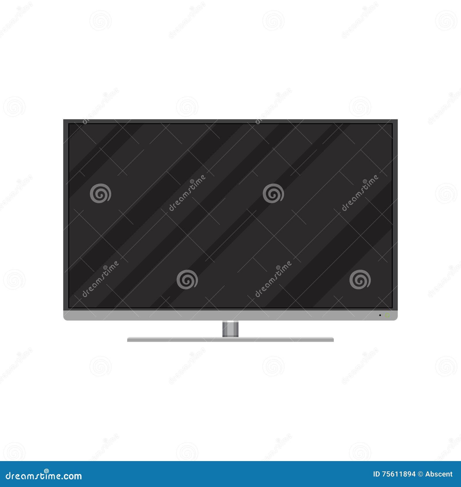 Frontal View of Modern Widescreen Led or Lcd Tv Stock Vector ...