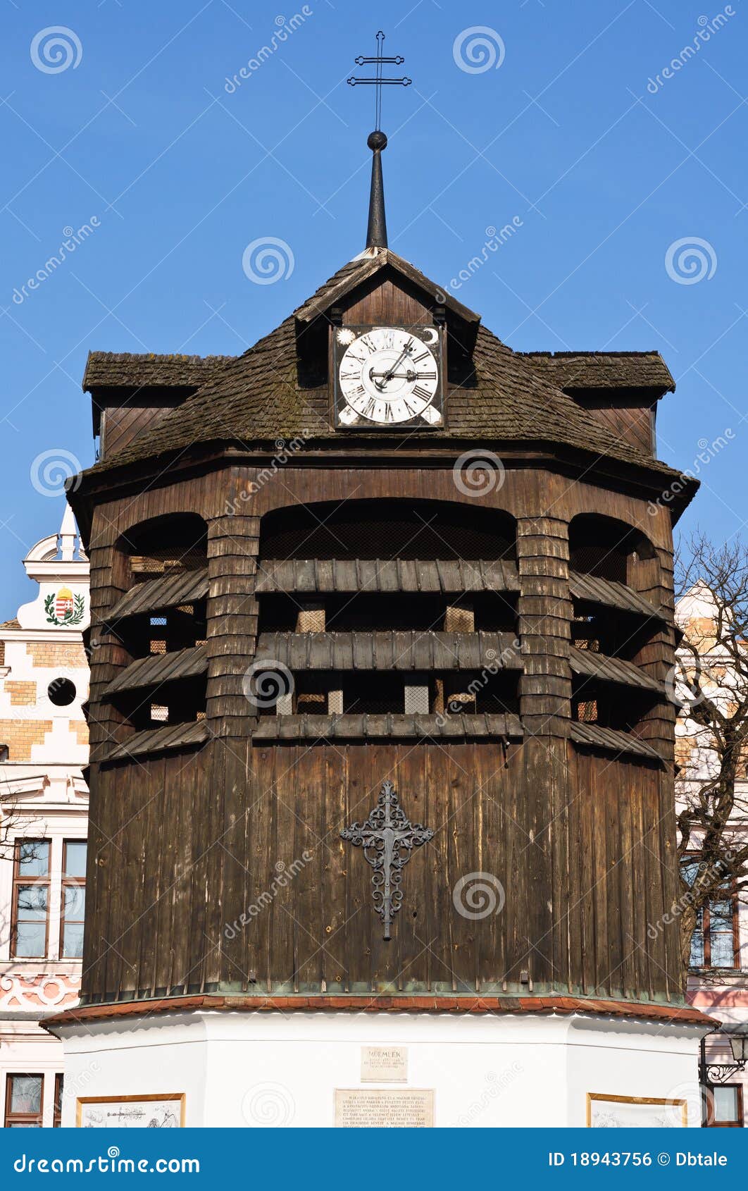 Frontal View of the Old Bell Tower Stock Photo - Image of tata ...