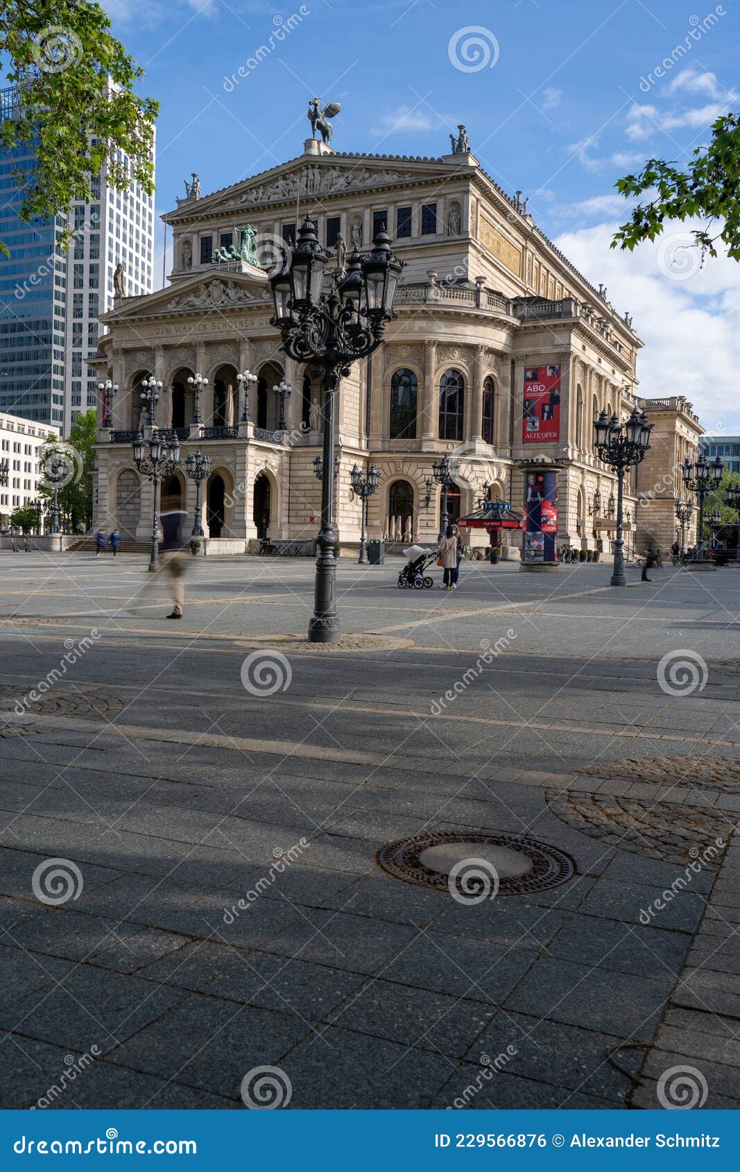 Frontal View of the Old Opera Building at Dawn in Frankfurt, Germany ...