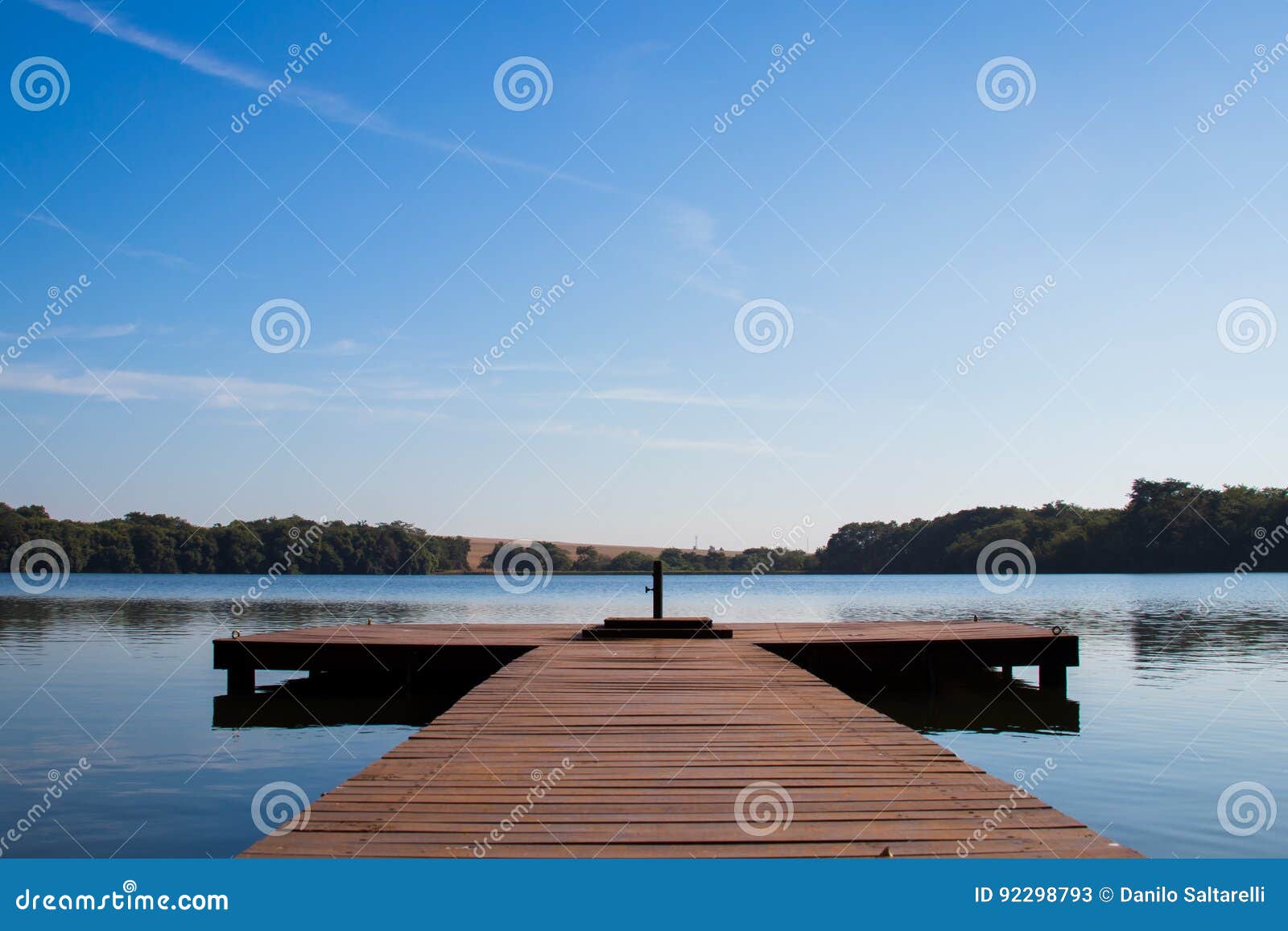 Frontal View of Pier in the River Stock Image - Image of pier ...
