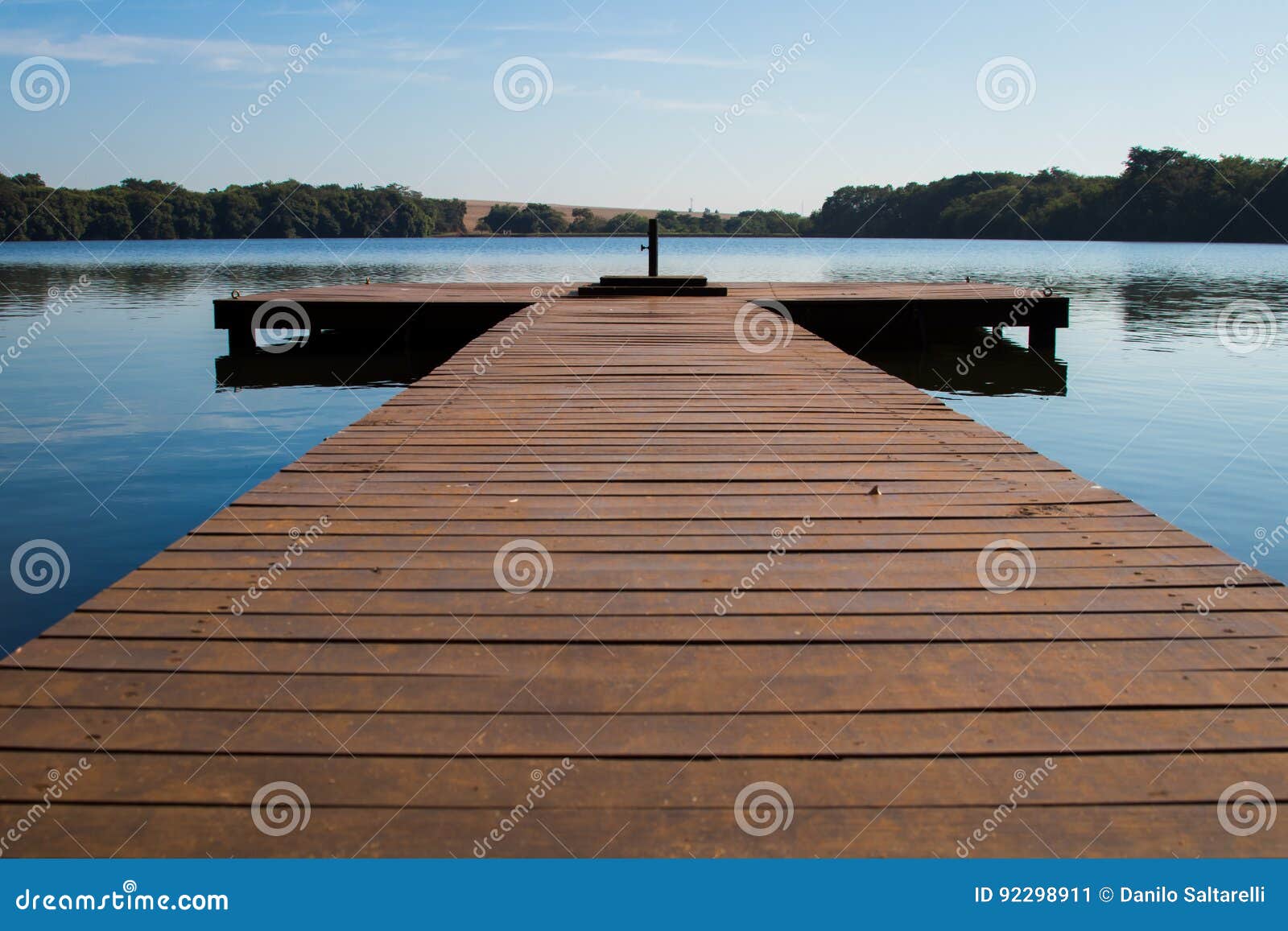 Frontal View of Pier in the River Stock Image - Image of roof, ecology ...