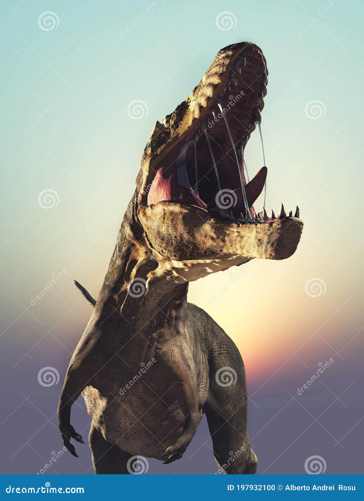 T rex close stock illustration. Illustration of animal - 197932100