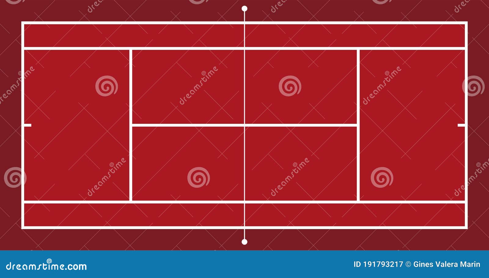 Frontal View of Tennis Field. Geometric and Flat Stock Vector ...