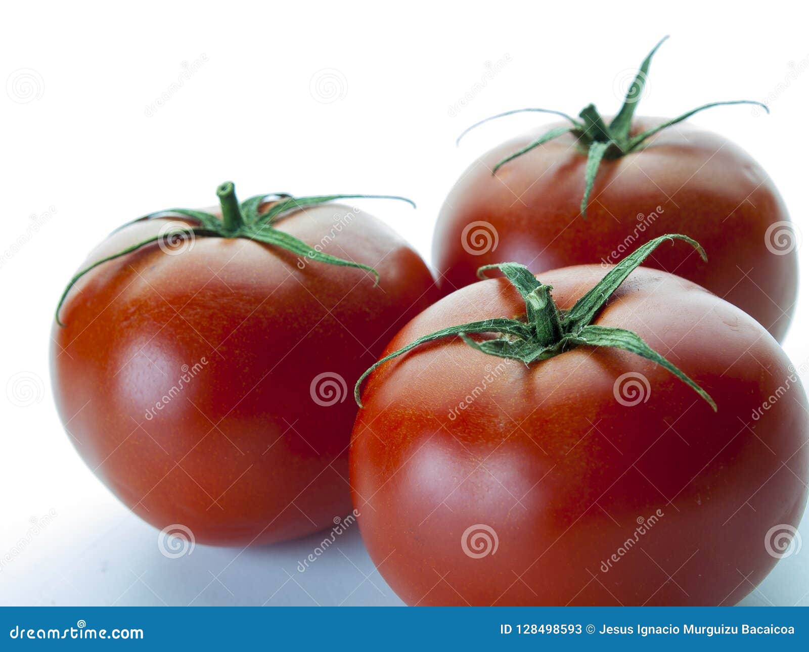FROntal View of Three Red Tomatoes 2 Stock Image - Image of bunch ...