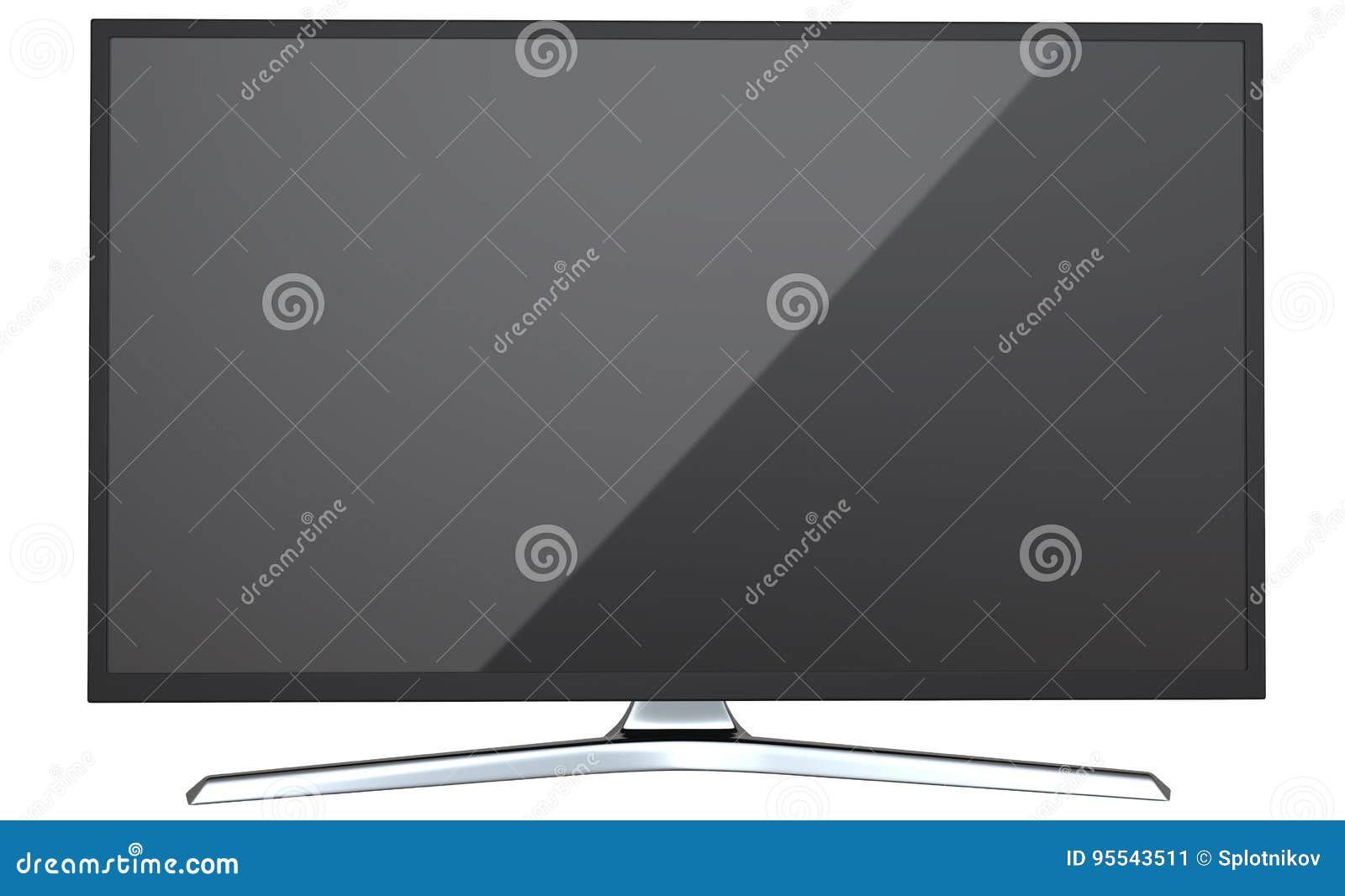 Frontal View of TV or Computer PC Monitor Display Led or Lcd, Isolated ...