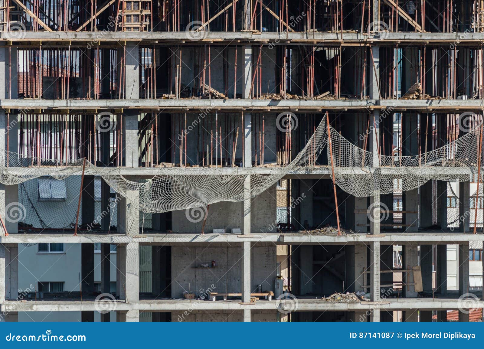 Frontal View of Under Construction Building at Construction Site Stock ...