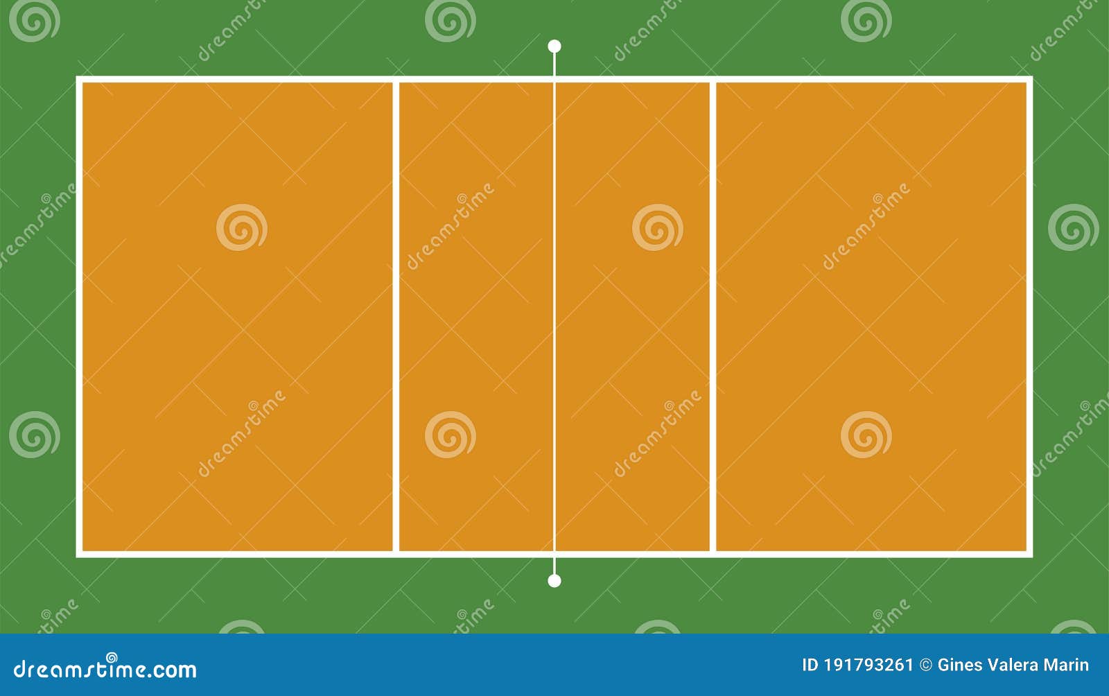 Frontal View of Volleyball Field. Geometric and Flat Stock Vector ...