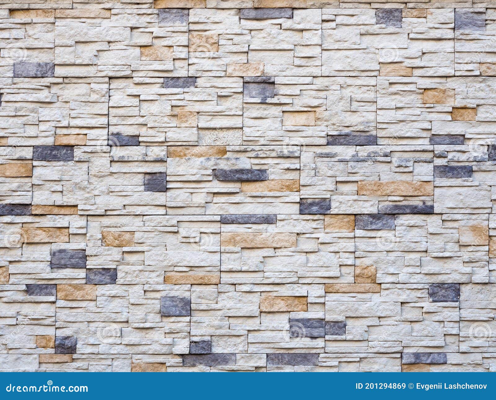 Frontal View of a Wall with Decorative Masonry. Background Texture ...